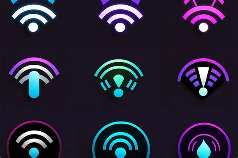 Wifi Icon Set Internet Connection Wireless Network Icon Broadcasting Area With Wifi Premium AI