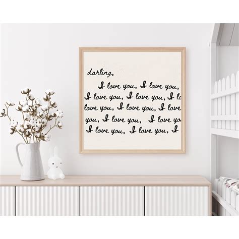 Darling I Love You Print Love Letter Poster Love Note I Love You Sign Love You More Sign