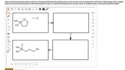 Draw All Missing Reactants Andlor Products The Appropriate Boxes By Placing Atoms On The Canvas