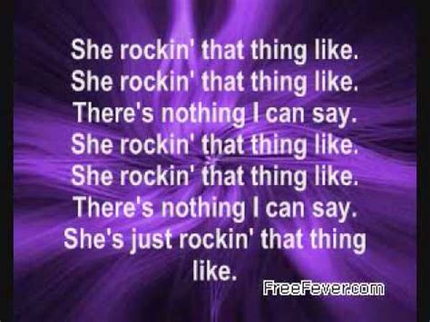 Rockin That Thang Lyrics The Dream YouTube