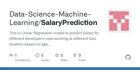 Github Data Science Machine Learning Salaryprediction This Is Linear Regression Model To