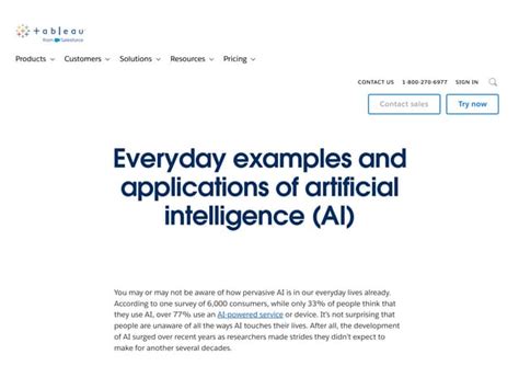 Everyday Examples And Applications Of Artificial Intelligence Ai Tableau Pdf