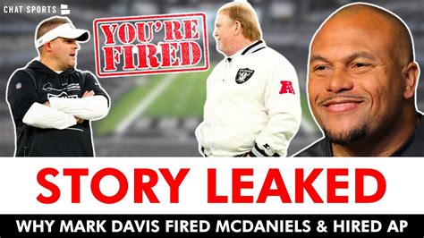 Leaked Why Mark Davis Fired Josh Mcdaniels And Made Antonio Pierce The