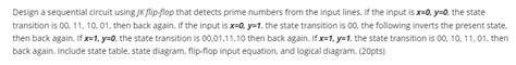 Solved Design A Sequential Circuit Using JK Flip Flop That Chegg Com