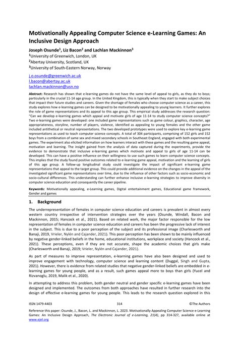 PDF Motivationally Appealing Computer Science E Learning Games An Inclusive Design Approach