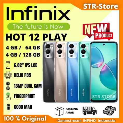 Jual Infinix Hot 12 Play 4128 Gb Hot 12 Play 464 Gb Garansi Resmi