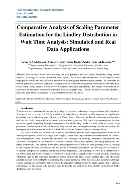 Pdf Comparative Analysis Of Scaling Parameter Estimation For The