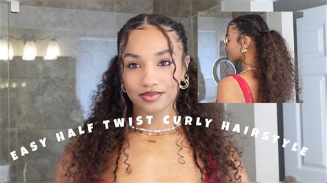Half Twist Curly Hairstyle On 3a B Curls Youtube