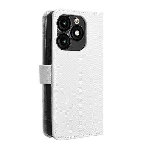 For Itel A70 A665l Diamond Texture Leather Phone Case White