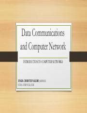 Chapter 1 Introduction To Computer Networks Pdf Data Communications And Computer Network