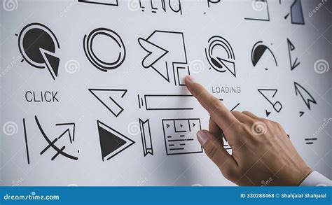Set Cursors Loading Digital Illustration Flat Button With Set Cursors Loading Stock Image