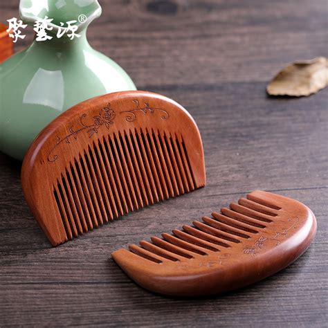 桃木梳子正品天然檀香木梳按摩随身便携小儿童头梳实木女孩网红款 虎窝淘