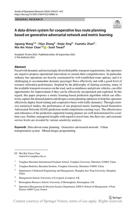 Pdf A Data Driven System For Cooperative Bus Route Planning Based On Generative Adversarial