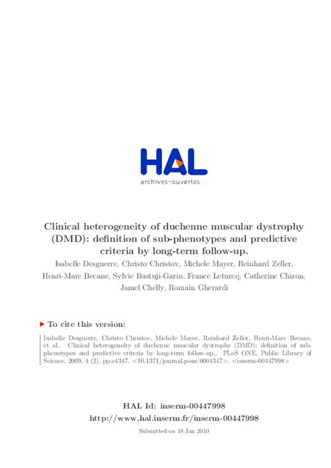 Pdf Clinical Heterogeneity Of Duchenne Muscular Dystrophy Dmd