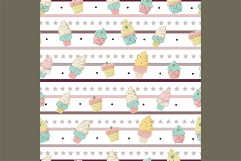 Seamless Pattern Ice Cream Background Graphic By Febianaputri123