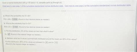 Solved Givena Normal Distribution With And Chegg