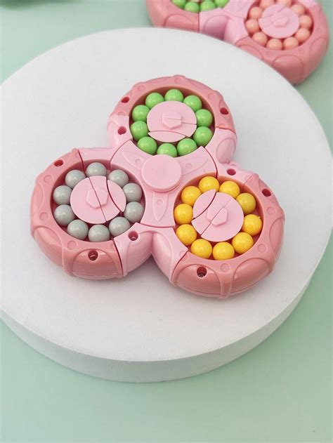 1pc Rubix Cube Shaped Fidget Toy With Six Rotating Sides Stress Relief