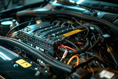Detailed View Of A High Performance Engine Inside A Sleek Modern Car In