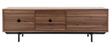 Meuble TV design vintage fermé noyer MANNY Miliboo