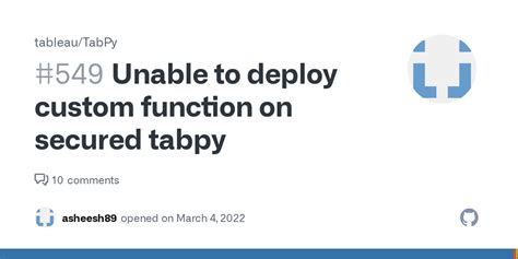 Unable To Deploy Custom Function On Secured Tabpy Issue 549