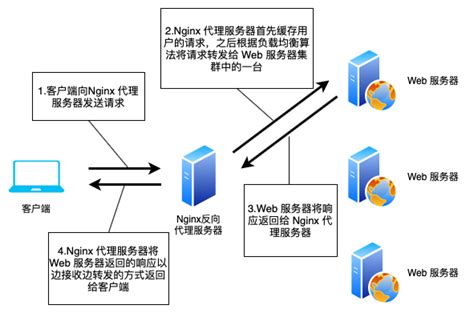 图 1 nginx 反向代理服务器处理客户端请求流程