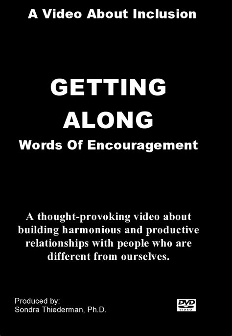 Getting Along Words Of Encouragement Sondra Thiederman Ph D