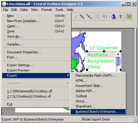 Part III Live Dashboards Using BO LiveOffice Create An Xcelsius