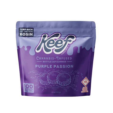 Keef Brands Purple Passion Bottle Cap Gummies 100 Mg Thc