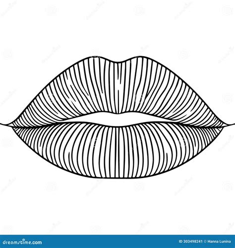 Drawing One Line Of Lips One Line Vector Illustration Of Lips Stock