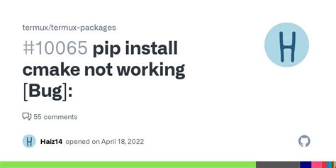 Pip Install Cmake Not Working Bug · Issue 10065 · Termuxtermux