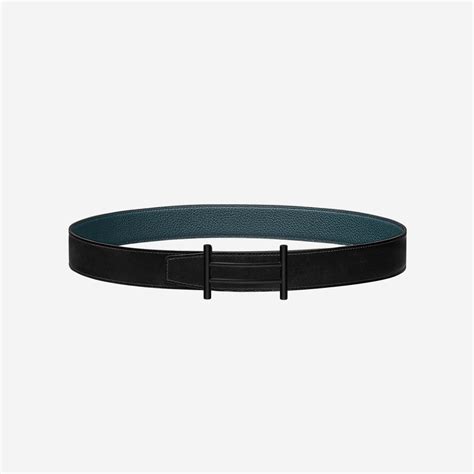 에르메스 라이더 벨트 버클 And 리버서블 가죽 스트랩 32mm And 누아 누아 블루 드 프뤼스 Hermes Kream