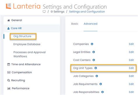 Set Up Org Unit Types