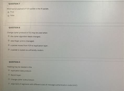 Solved QUESTION Most Typical Payload Of TCP Packet Is The Chegg