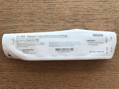 New Smiths Medical 4900 Portex Pulsator Loss Of Resistance Epidural