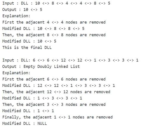从双向链表中删除相邻的重复节点 码农参考