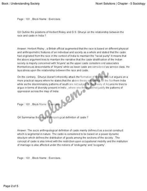 Ncert Solutions For Class Sociology Chapter Indian Sociologists Question Answer Pdf