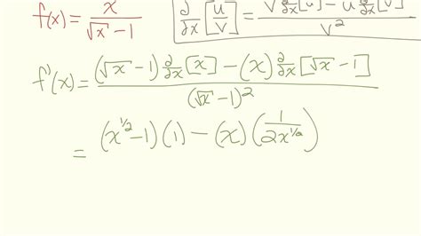 Derivatives Quotient Rule Ex Youtube