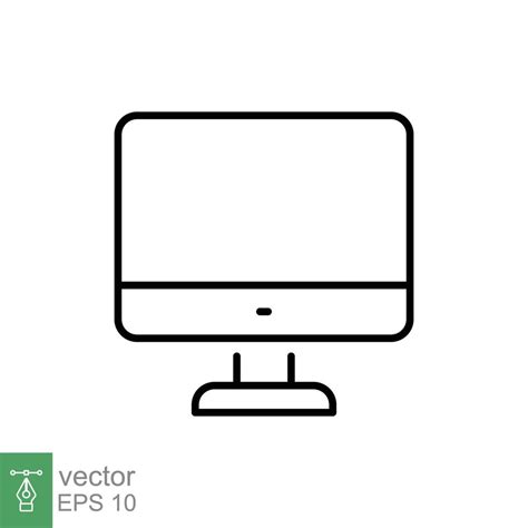 Monitor Line Icon Simple Outline Style Screen Tv Desktop Computer