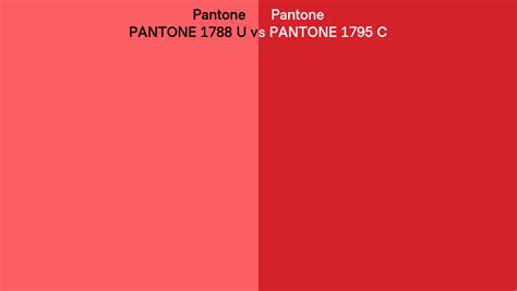 Pantone 1788 U Vs Pantone 1795 C Side By Side Comparison