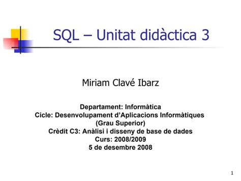 Sql Valor Null I Funcions Estàndards Ppt