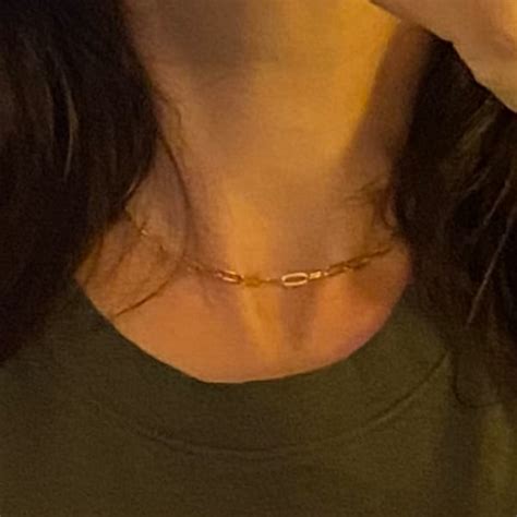 18k Gold Filled Paperclip Chain Necklace Gold Paperclip Necklace
