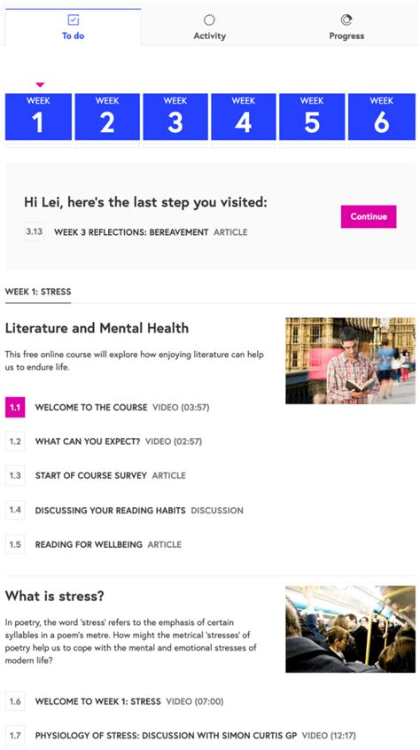Futurelearn User Interface The Course Structure Page Download Scientific Diagram