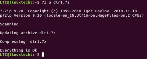 How To Use 7zip Compression Tool From Linux Terminal