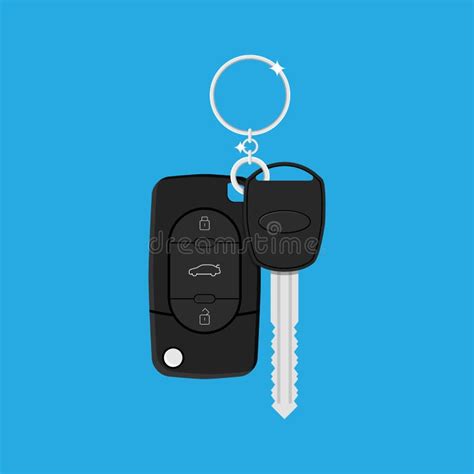 Car Key With Alarm And Chain Stock Vector Illustration Of Background