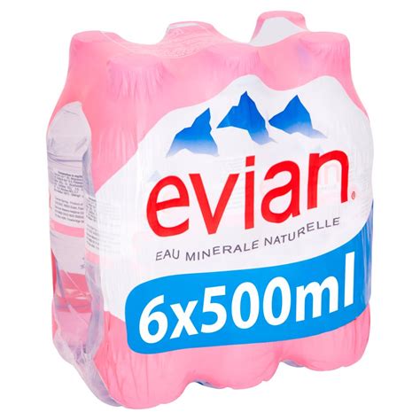 Evian Water Bottle Pack 6x500ml - Centra