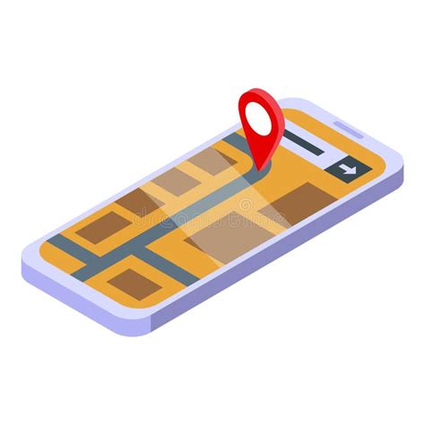 Smartphone Showing City Map With Gps Pin Pointing Location Stock Vector Illustration Of Mobile