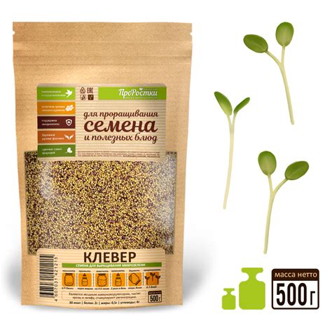 Клевер семена микрозелени, 500 г купить для выращивания и проращивания ...