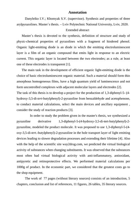 Pdf Synthesis And Properties Of Three Aryl Pyrazolines Masters Thesis