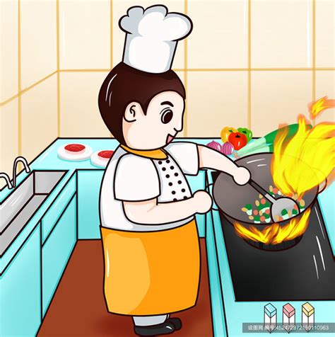 卡通烧菜厨房胖厨师人物插画psd下载编号452472872150110963 设图网