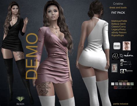 Second Life Marketplace Rescristine Full Dress All Colors Demo